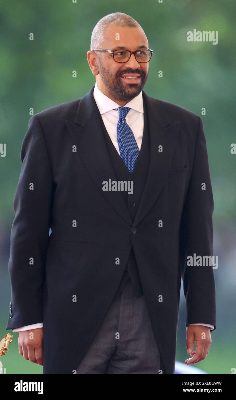 Home Secretary James Cleverly during the ceremonial welcome at Horse ...