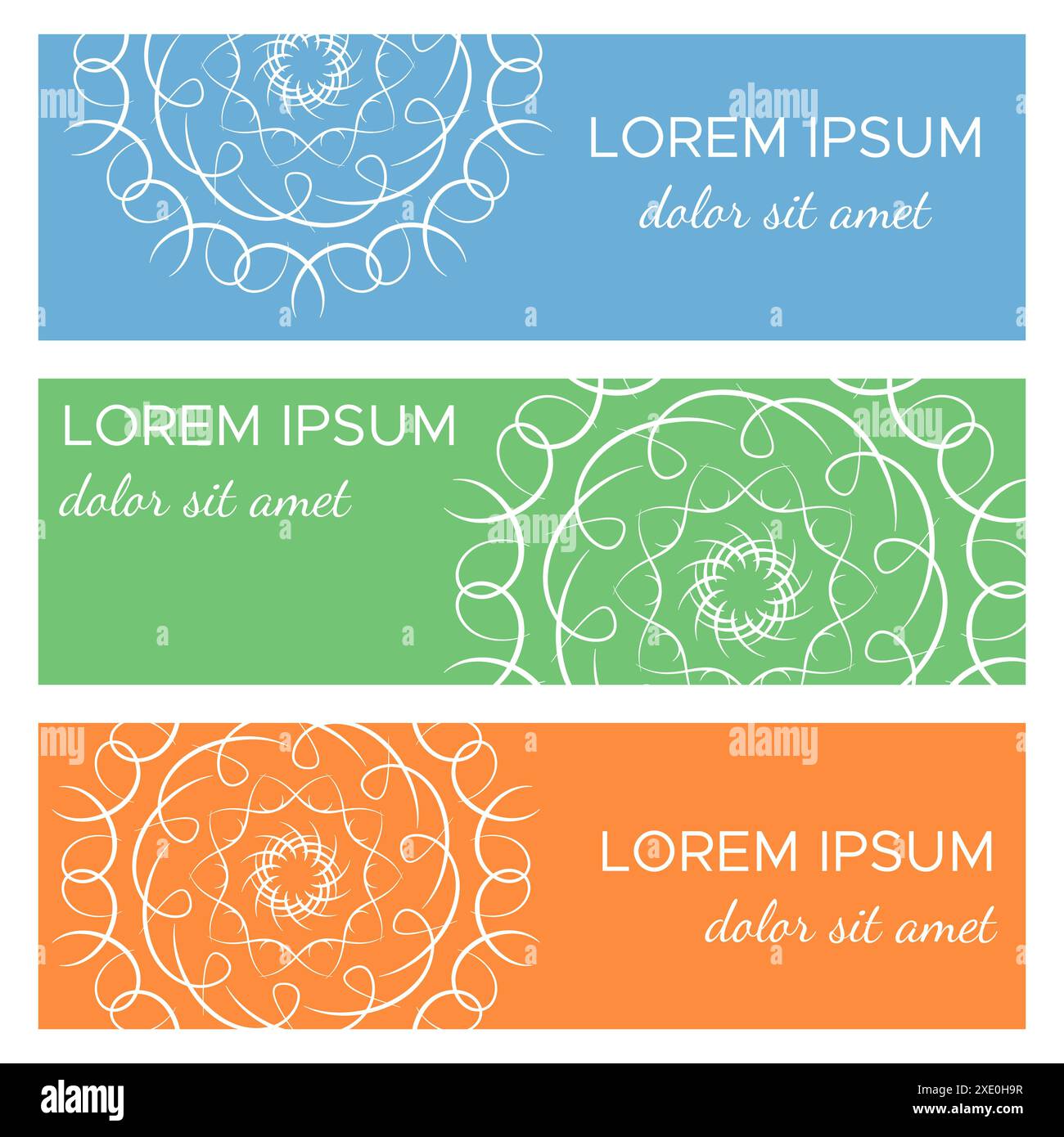 Set of abstract horizontal header banners with geometric circular ...