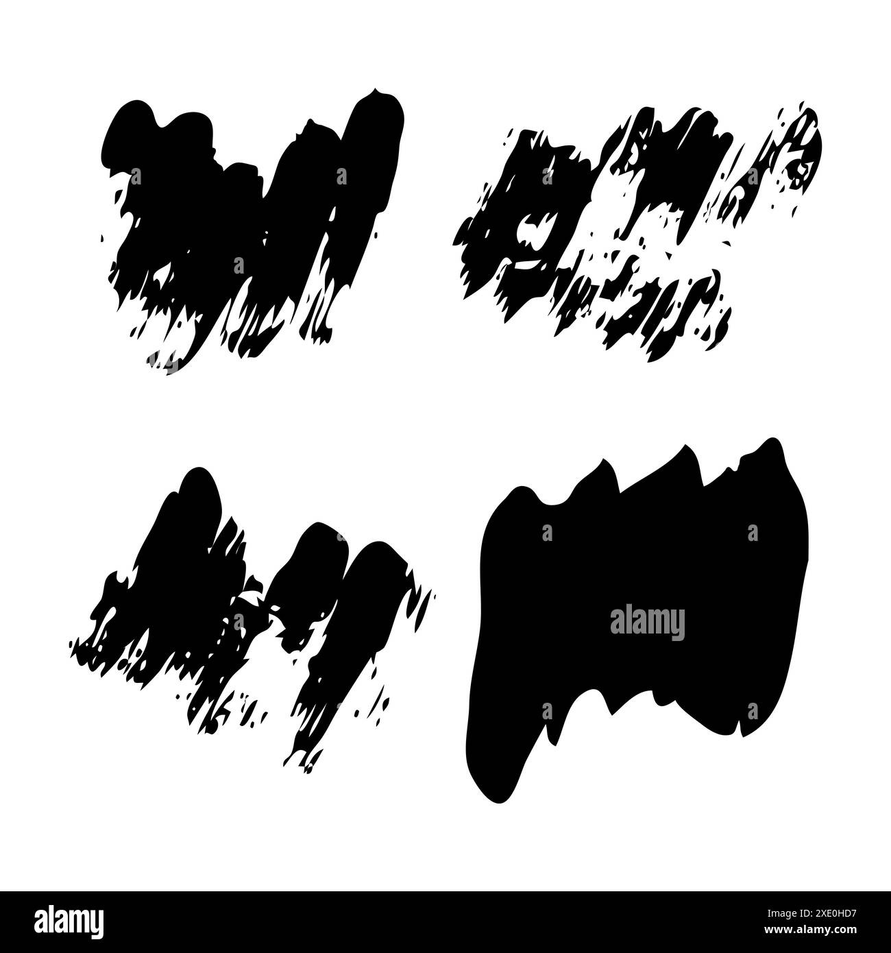 Sketch Scribble Smears. Set of four Hand drawn Paint Scribble Stains ...