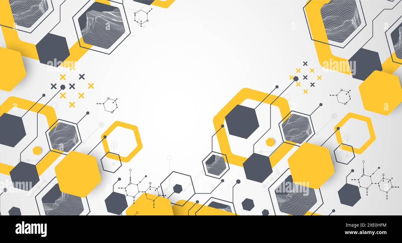 Modern science or technology abstract background using hexagonal shapes ...