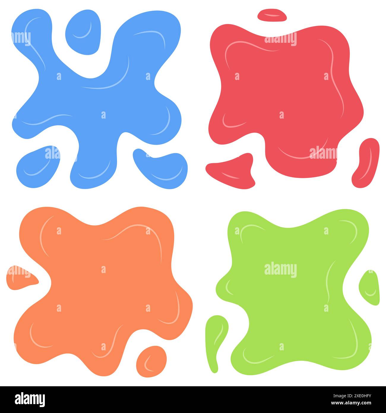 Set of four multi color splashes on a white background. Vector ...