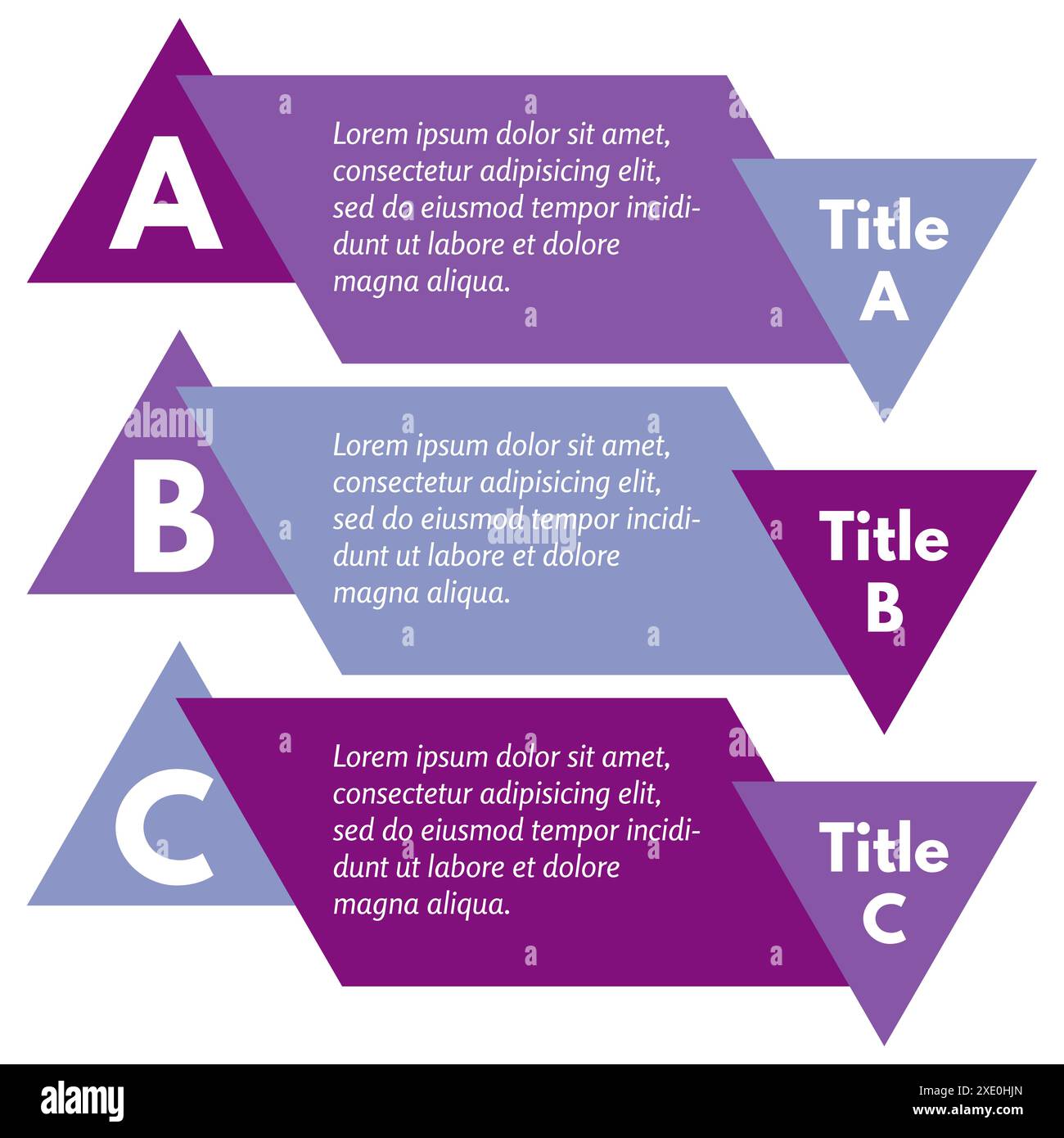 Set of three horizontal colorful options banners. Step by step ...