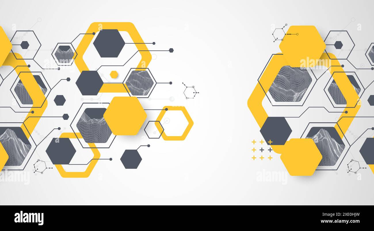 Modern science or technology abstract background using hexagonal shapes ...