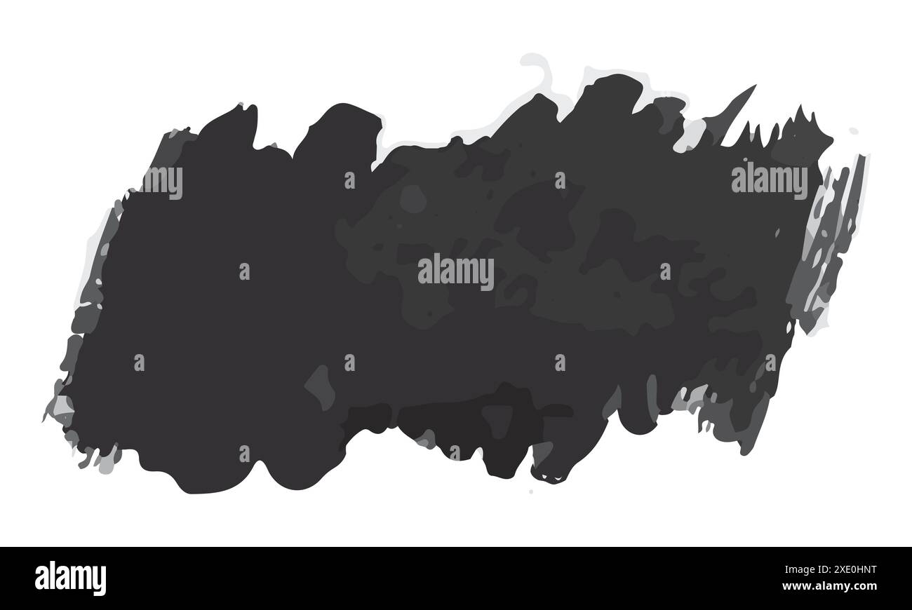 Black hand drawn ink stain. Ink spot isolated on white background ...
