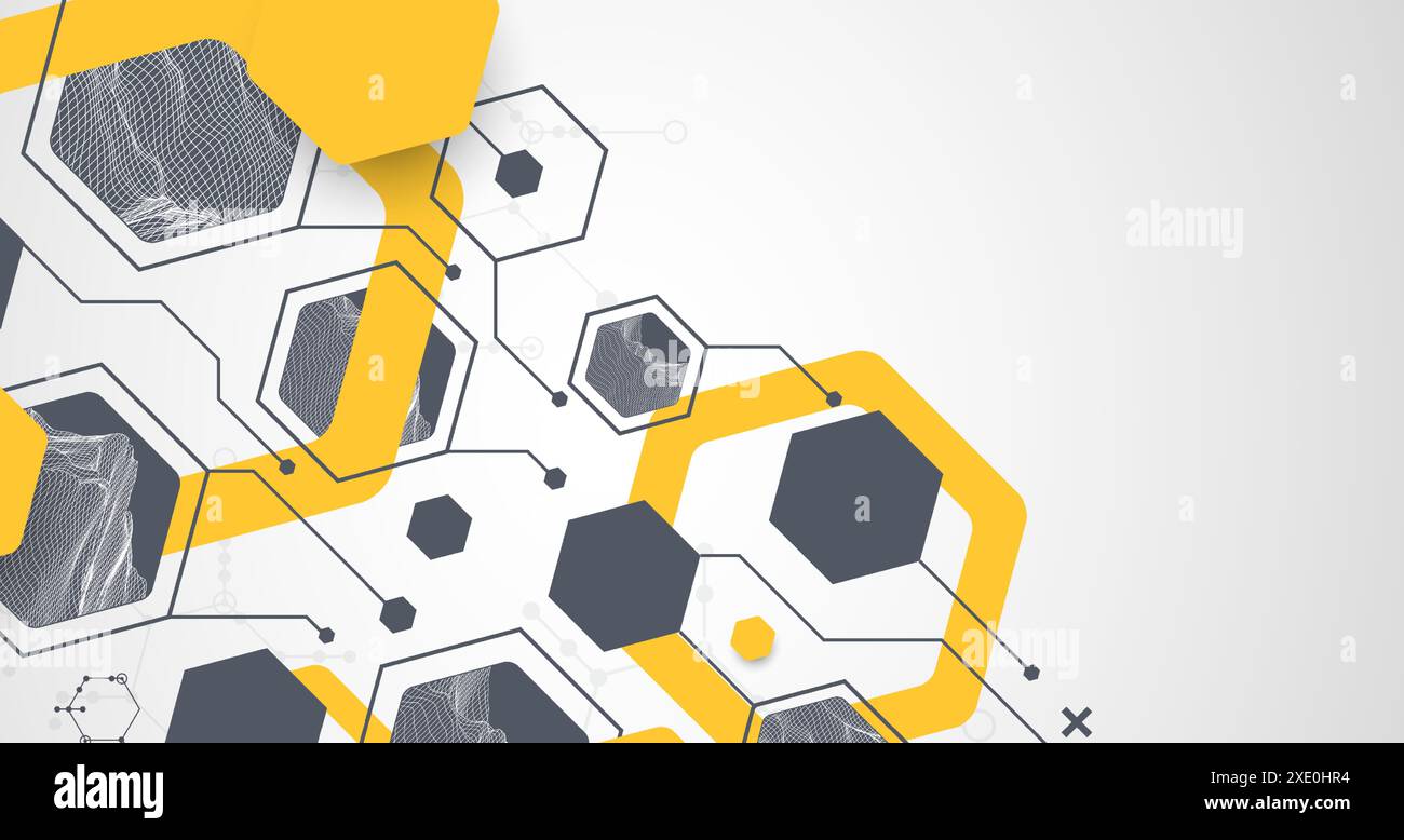 Modern science or technology abstract background using hexagonal shapes ...