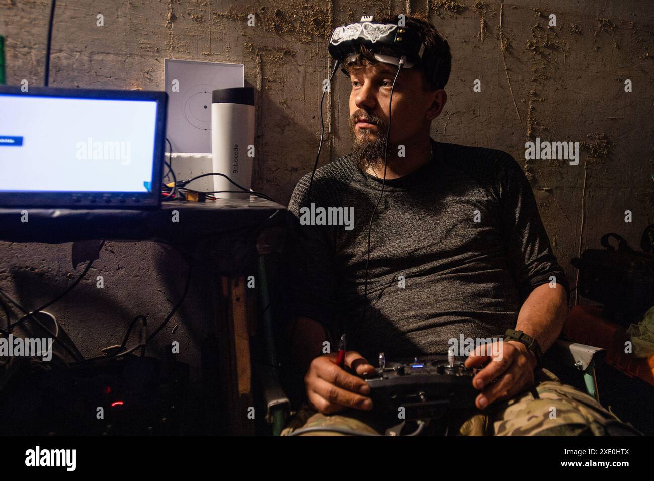 The pilot (codename "Yoyo") of a Ukrainian FPV drone unit from the 92nd ...