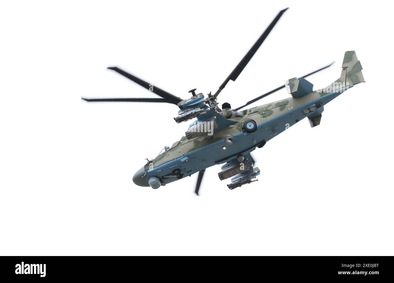 ZHUKOVSKY, RUSSIA - 25 July 2021: Demonstration of the Kamov Ka-52 ...