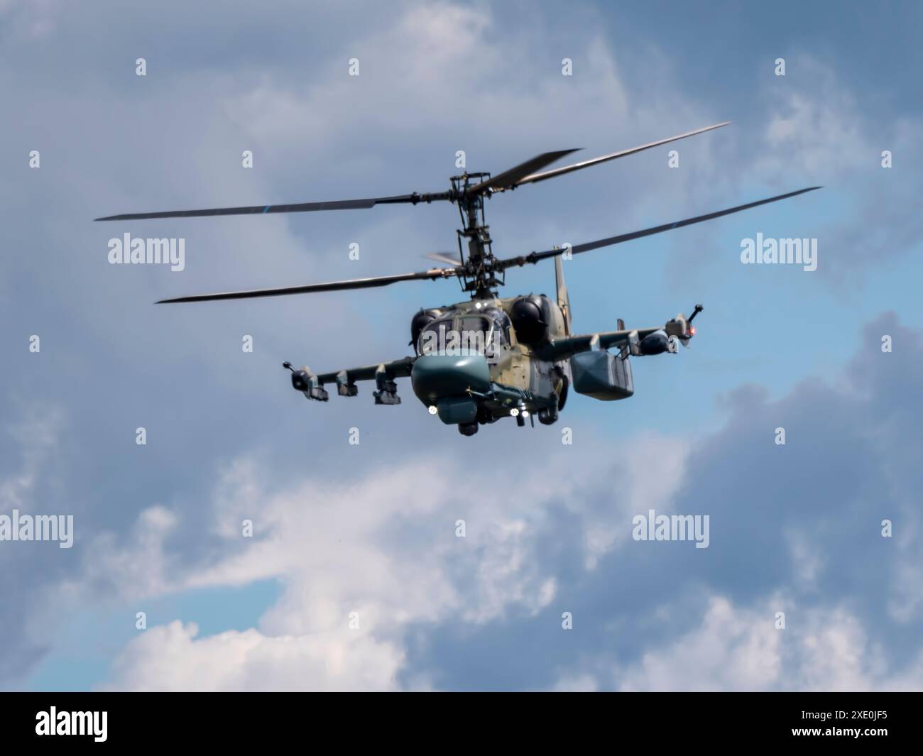 ZHUKOVSKY, RUSSIA - 25 July 2021: Demonstration of the Kamov Ka-52 ...