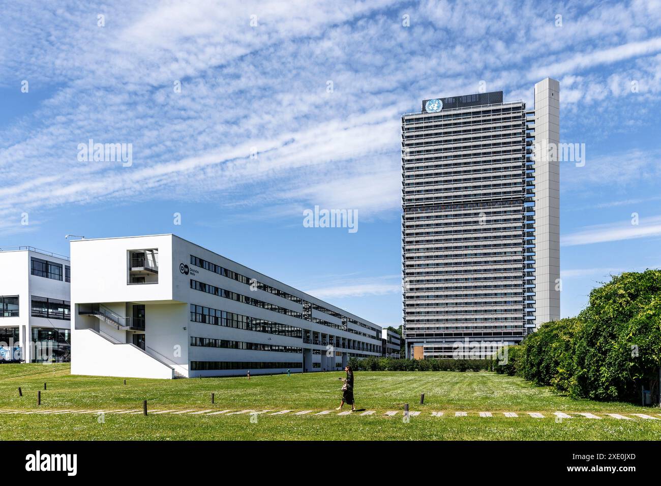 headquarters of the Deutsche Welle and the office building Tall Eugen ...