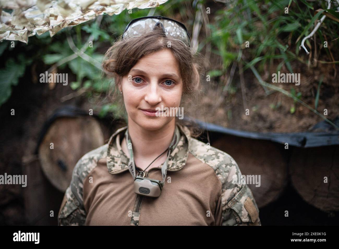 June 12, 2024, Kharkiv, Ukraine: A female platoon commander (codename ...