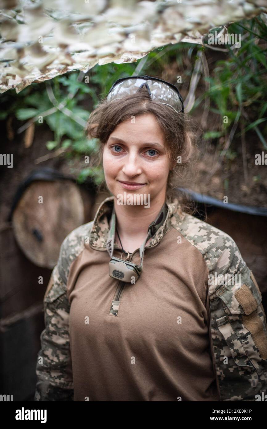 June 12, 2024, Kharkiv, Ukraine: A female platoon commander (codename ...