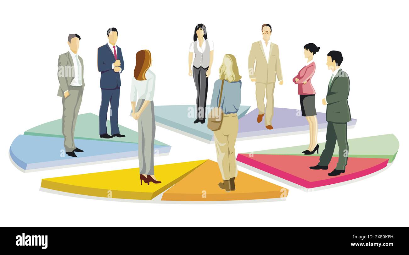 Balance sheet planning, discussion of employees illustration Stock ...