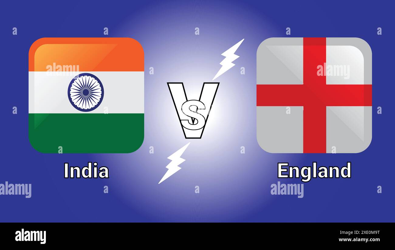 India Vs England 3D Illustration vector flags in shaded Rounded ...