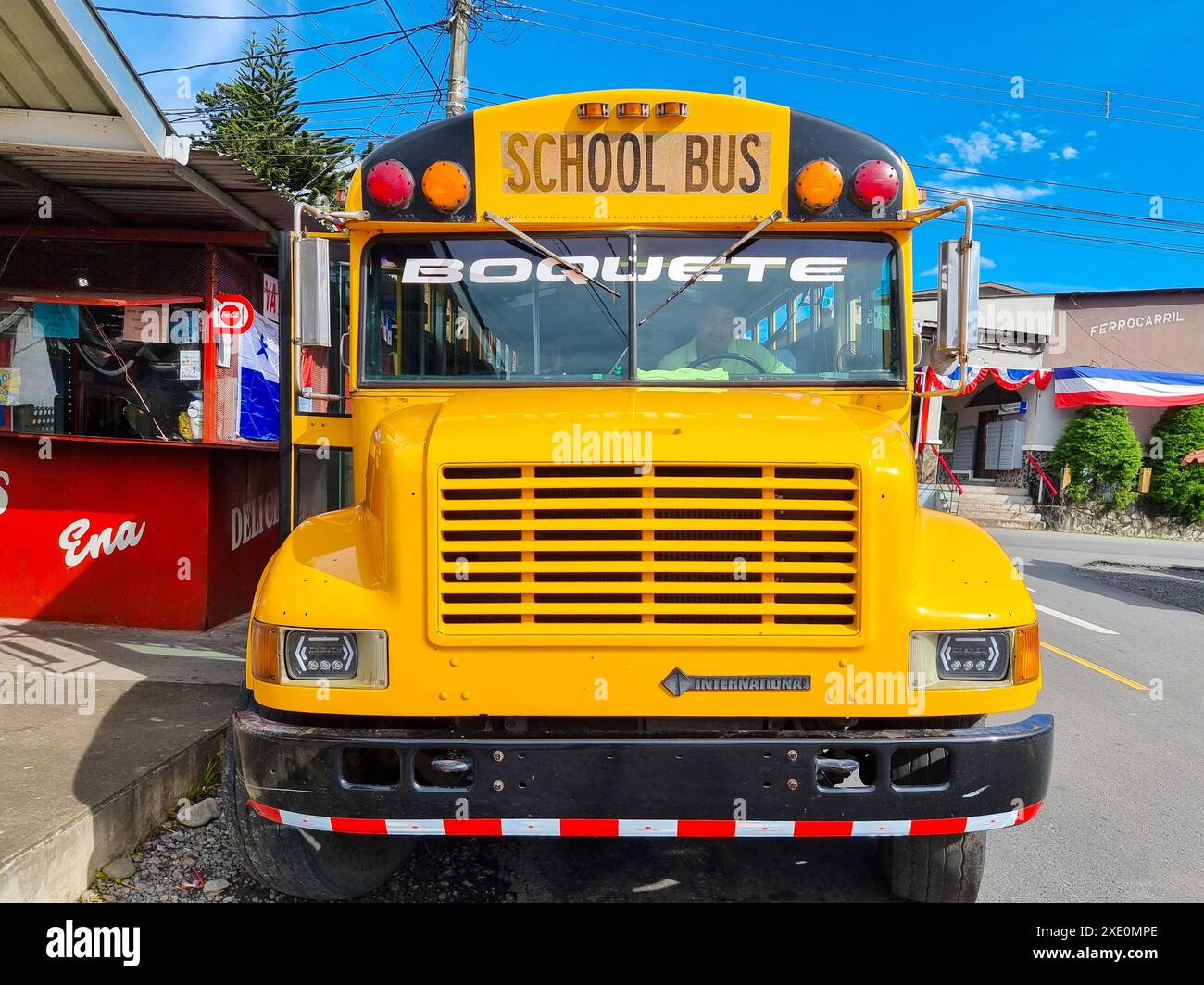 Panama, Boquete town, November 10, 2022 school bus used as public bus ...