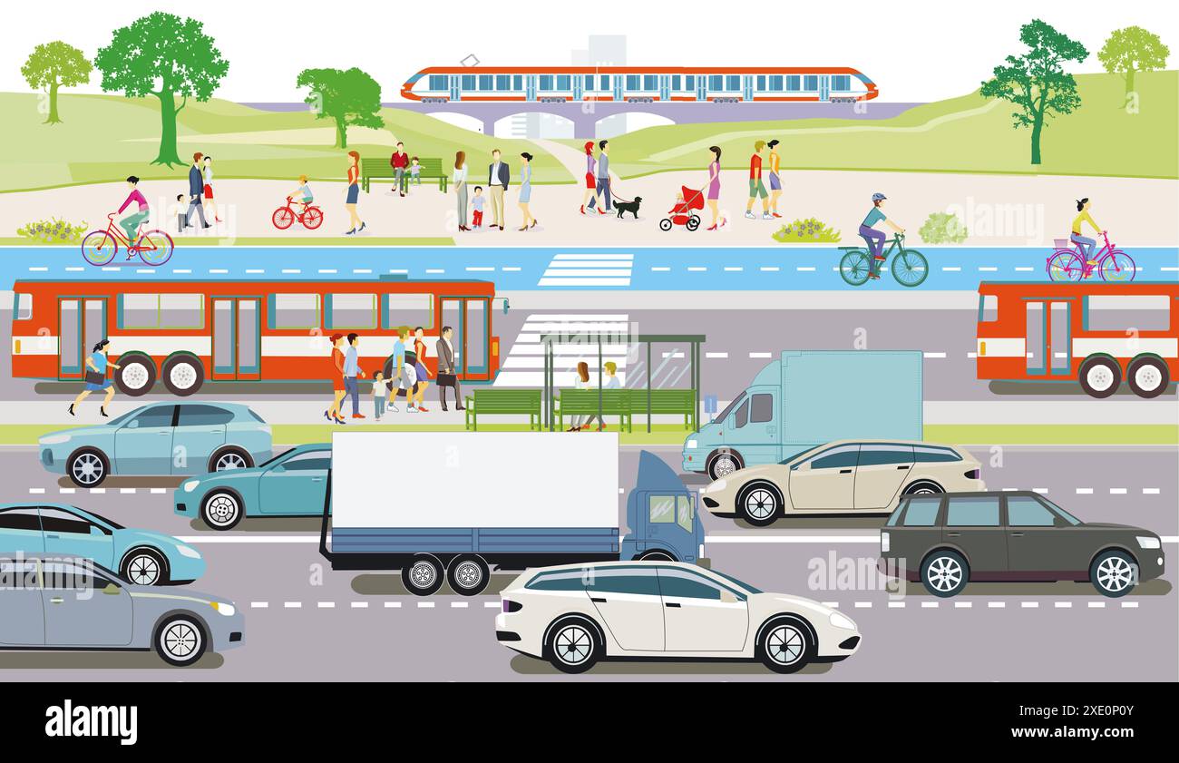 Bus bike lane hi-res stock photography and images - Alamy