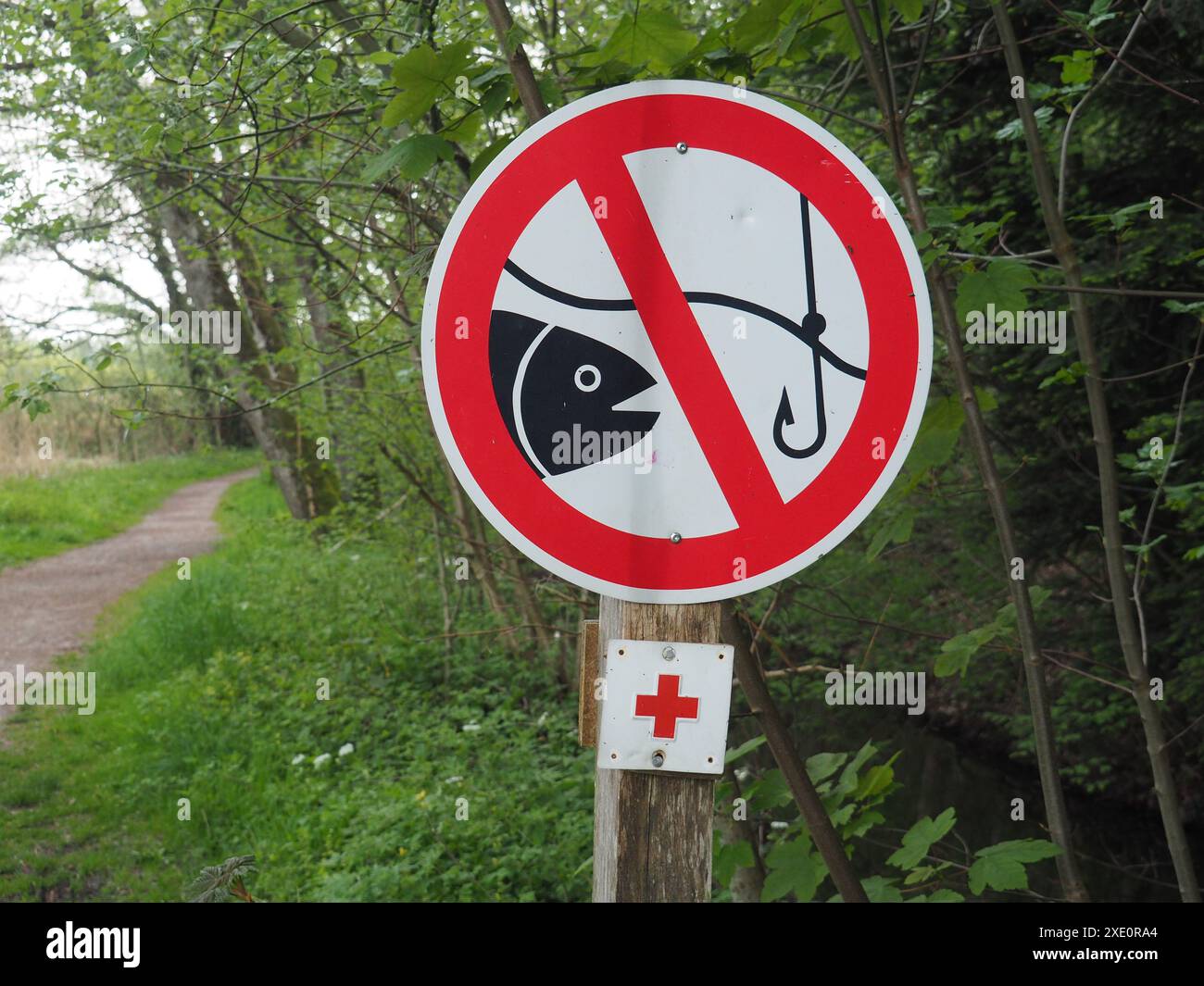 Fishing ban, sign Stock Photo - Alamy
