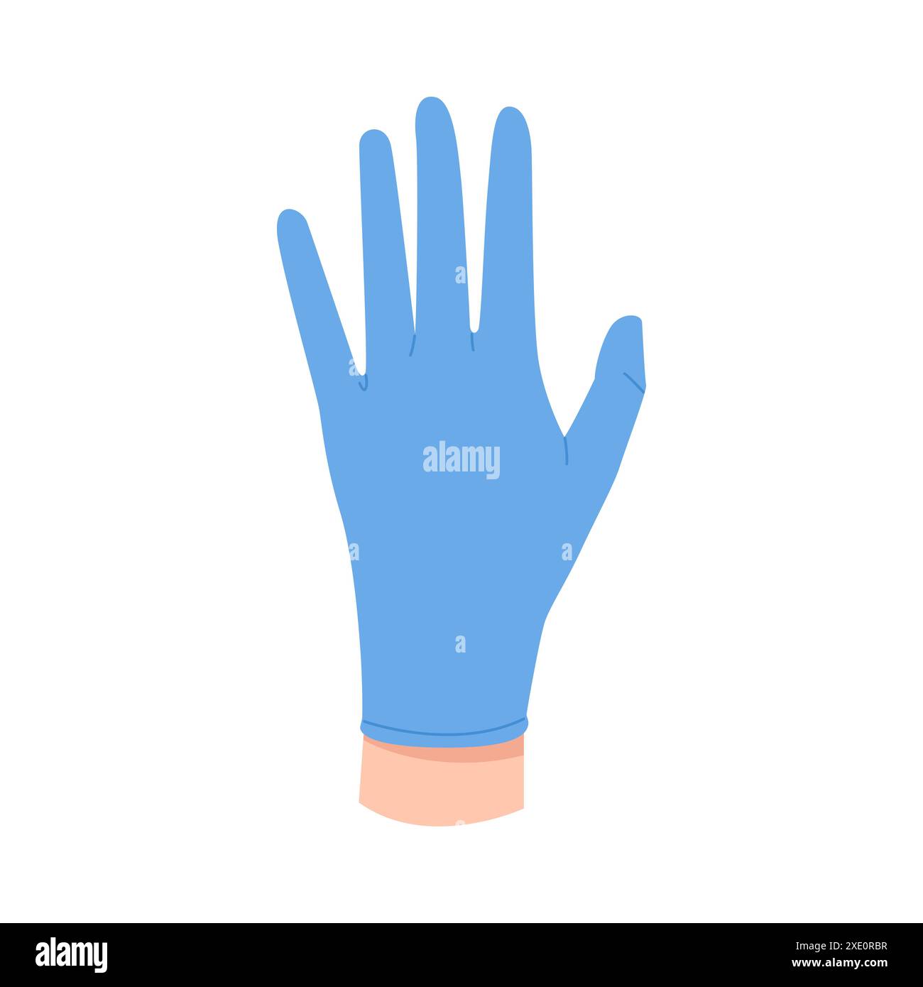 Doctor showing hand in latex protective glove with back of palm vector ...