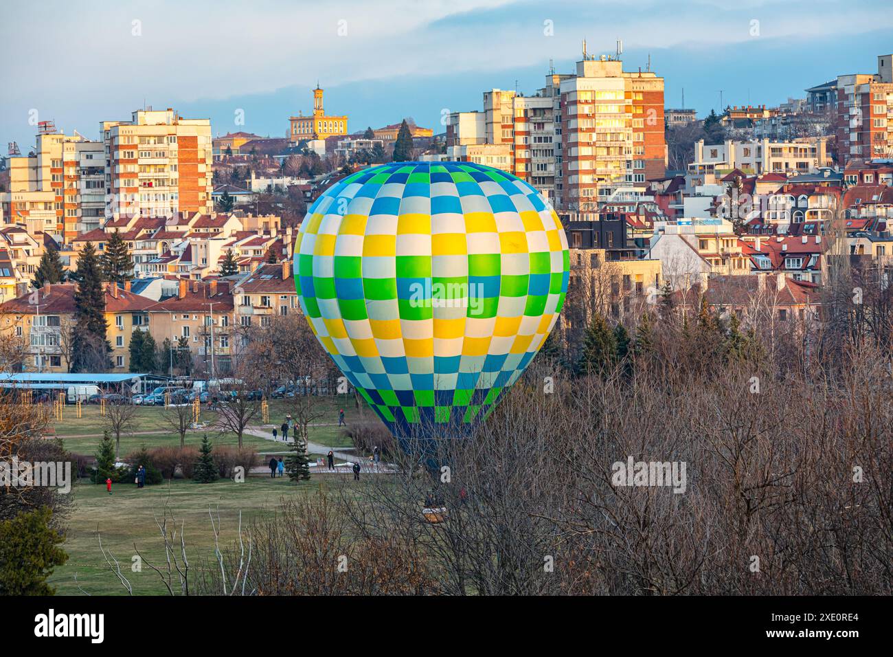 Amusement balloon over South Park, opposite Lozenets district, Sofia Stock Photo - Alamy