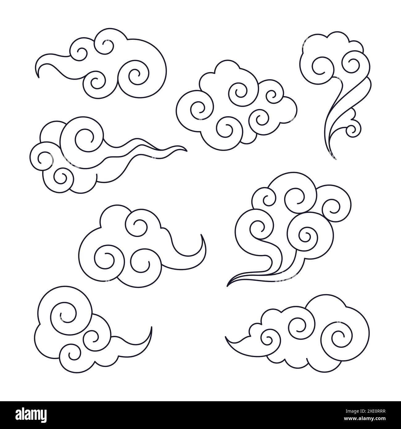 Chinese japanese clouds oriental Stock Vector Images - Alamy