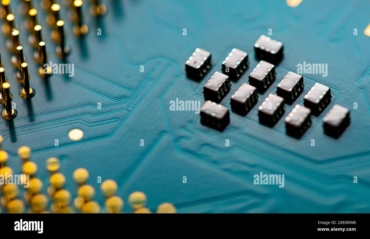 Close up of microchips and pins on Main CPU PC processor circuit Stock Photo - Alamy