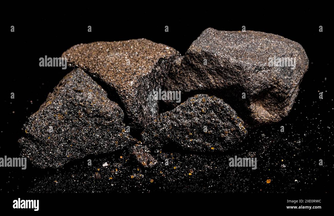 Macro Close up image of raw material Platinum and Chrome Ore roc Stock ...