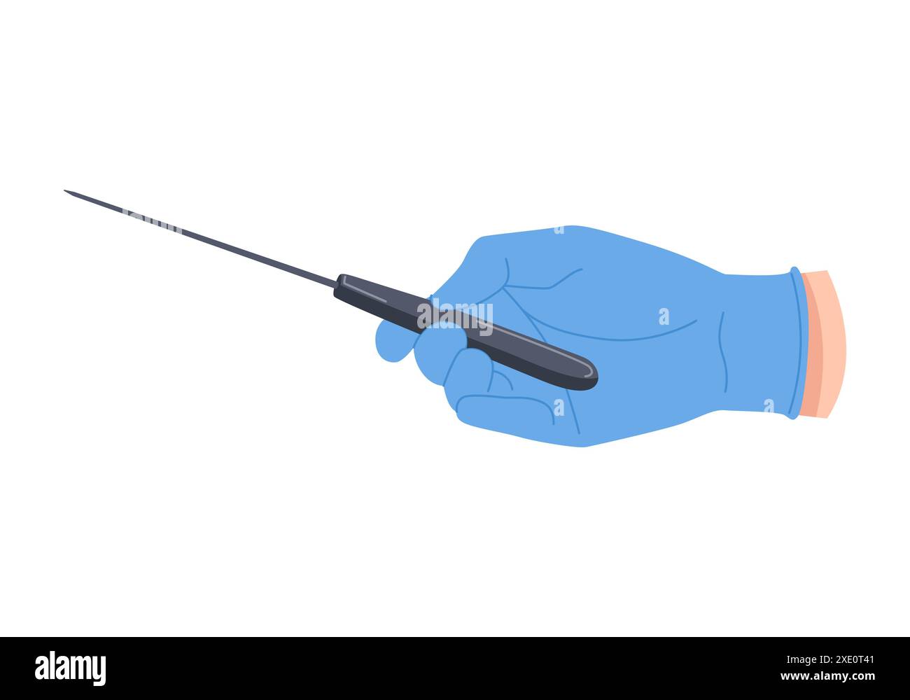 Surgeon or nurse hand in latex sterile glove holding surgical ...