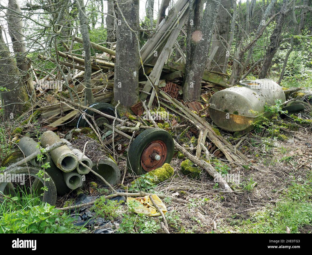 Wild dumping of garbage in nature Stock Photo - Alamy