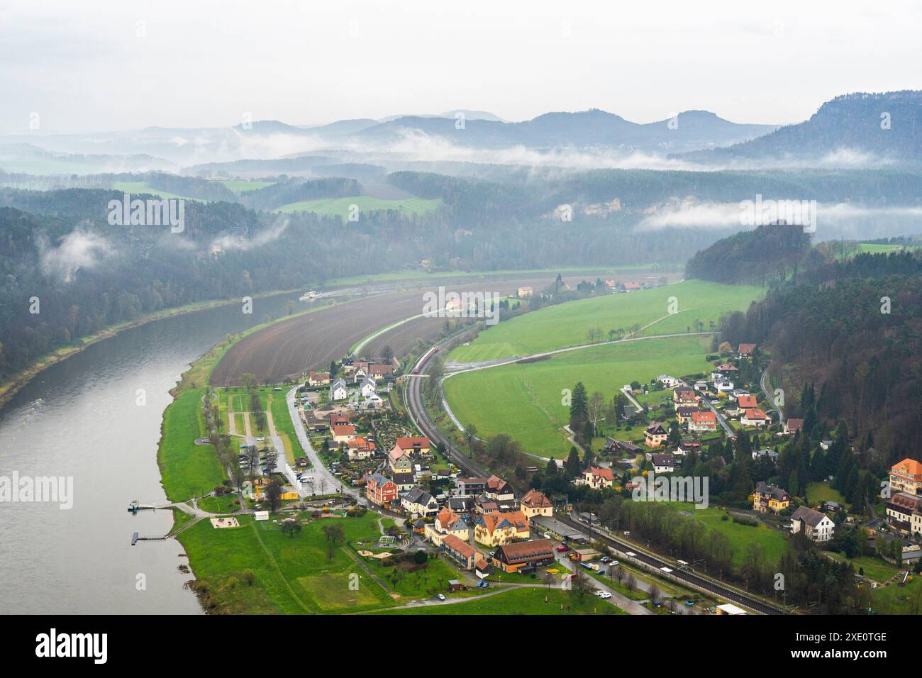 Kurort Rathen- view from the bastion Stock Photo - Alamy