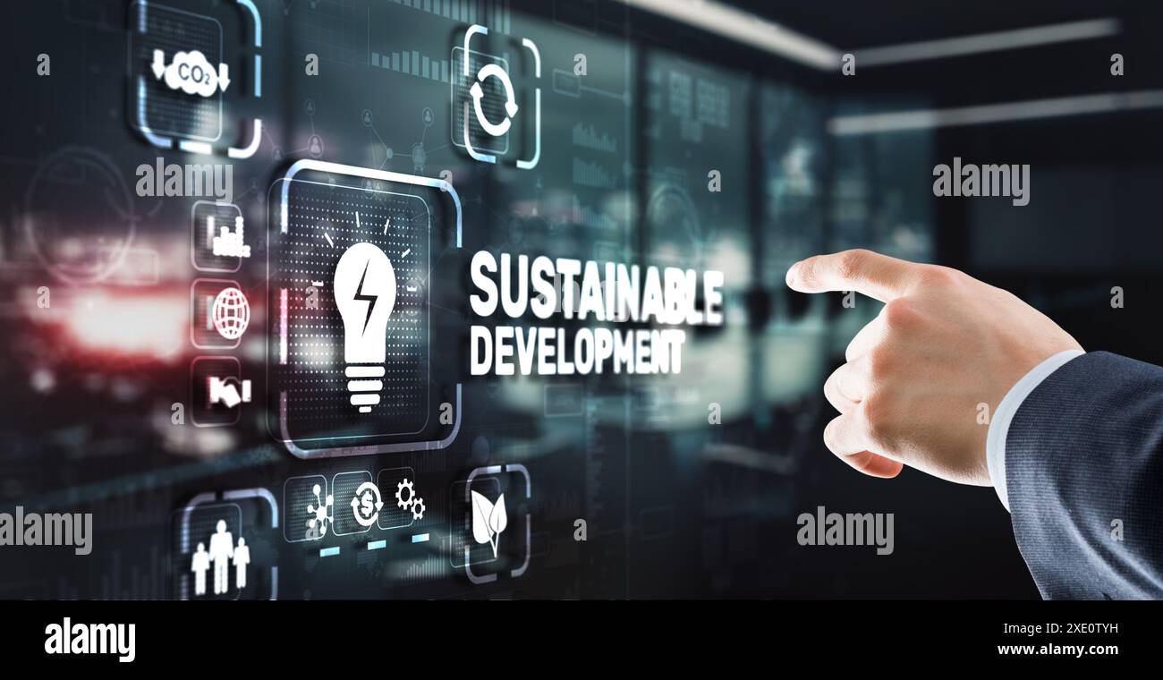 Sustainable Balanced Development. Balance between nature and science ...