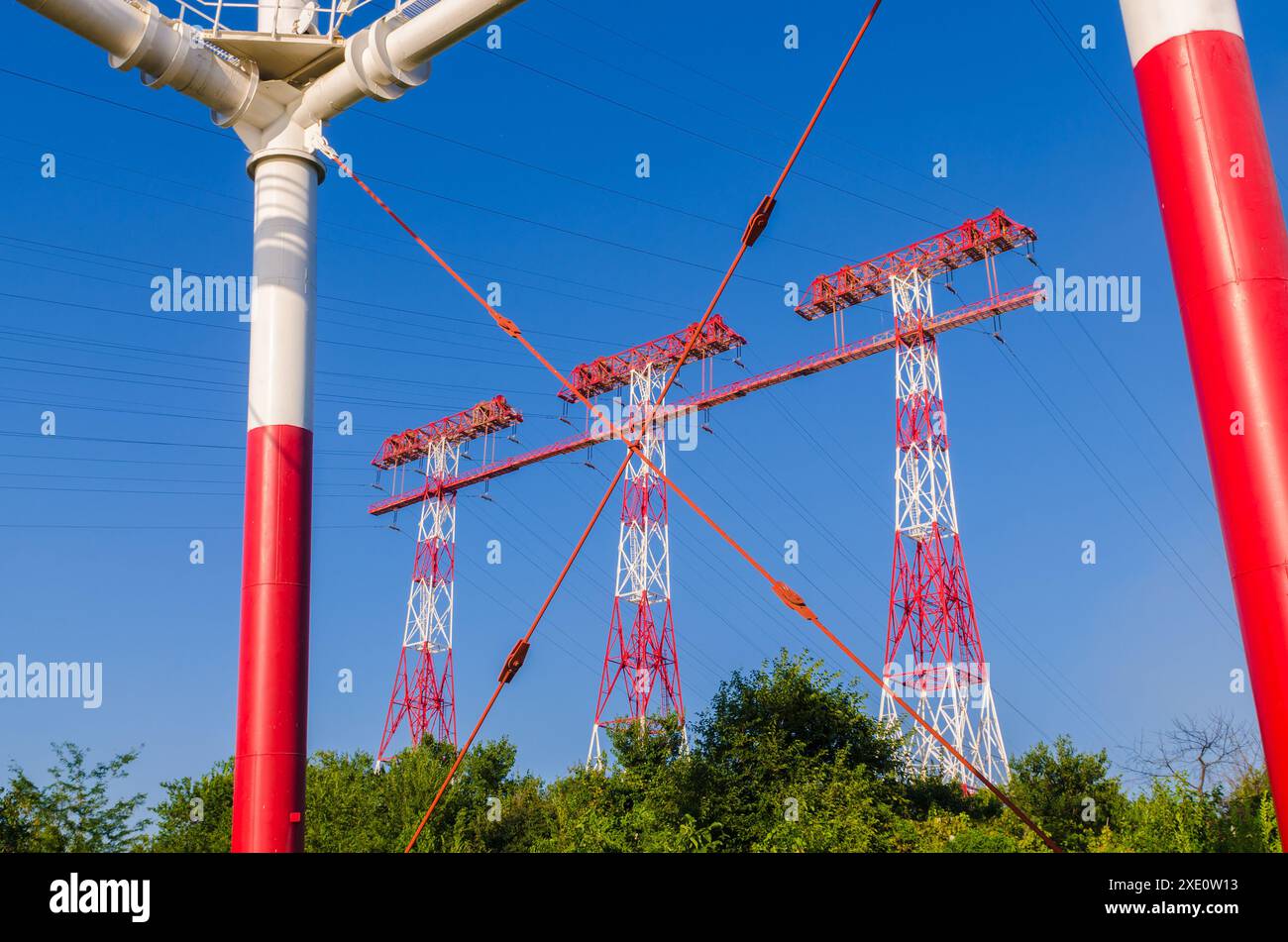 High-voltage power line Stock Photo - Alamy