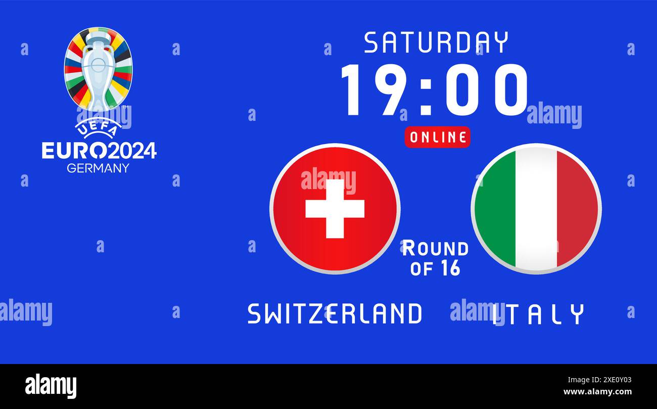 Kyiv / Ukraine - June 25, 2024: Switzerland vs Italy, round of 16 ...