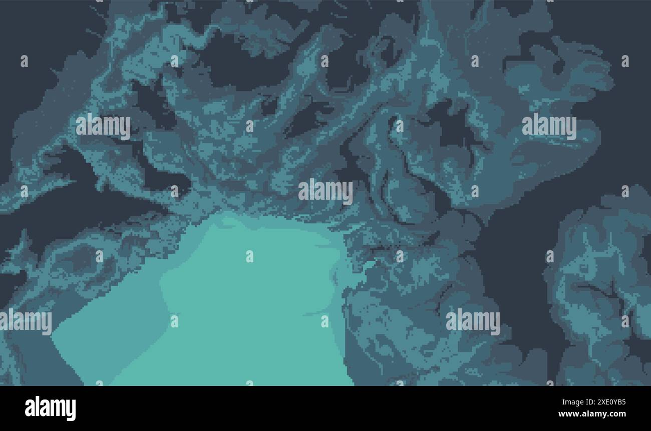 Pixel art evil blue sky. Cloudy sky retro vector illustration Stock ...