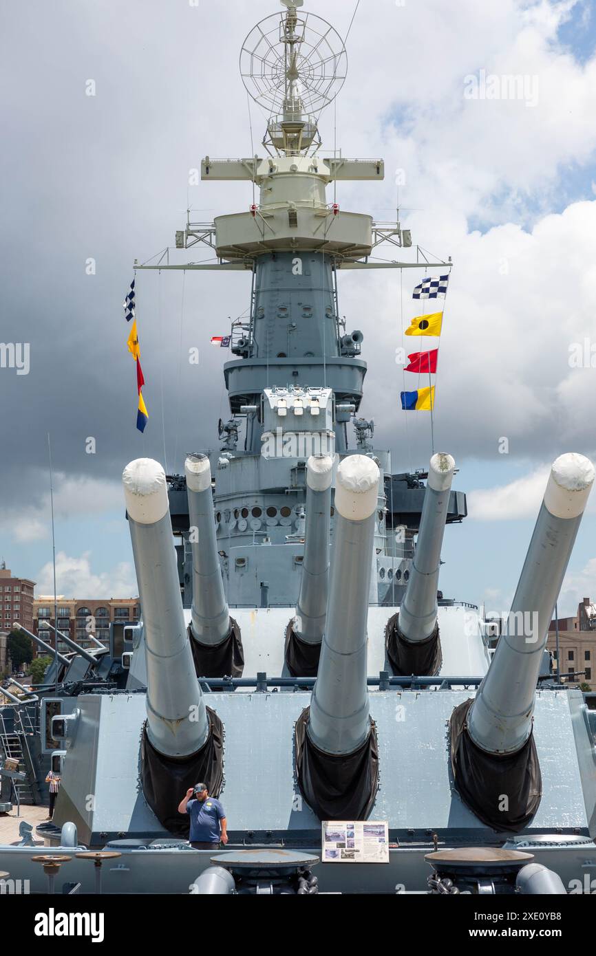 Fayetteville, NC / USA - June 22, 2024: A view of the 16-inch, Mark 6 ...