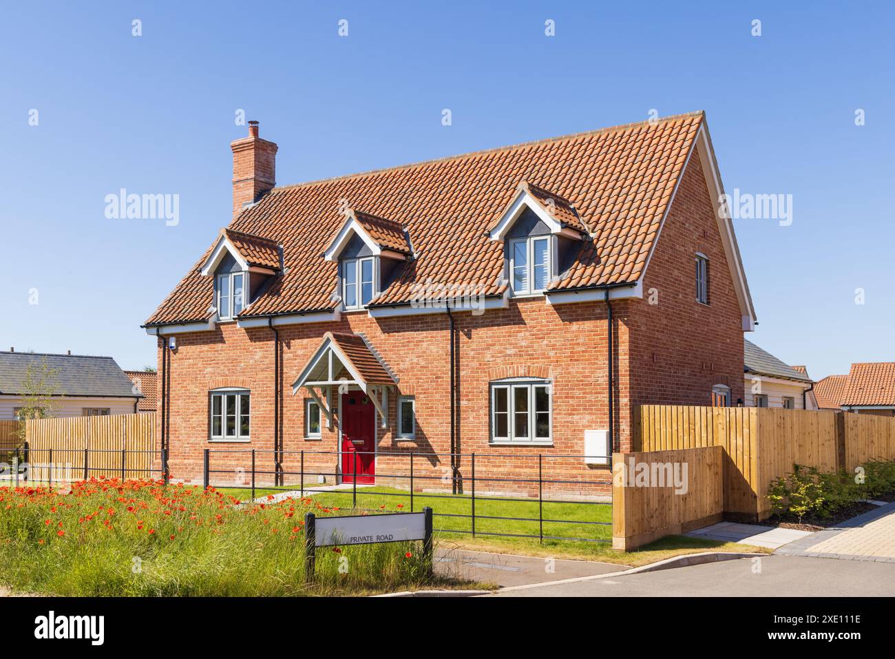 New build modern detached house with dormers. Suffolk. UK Stock Photo ...