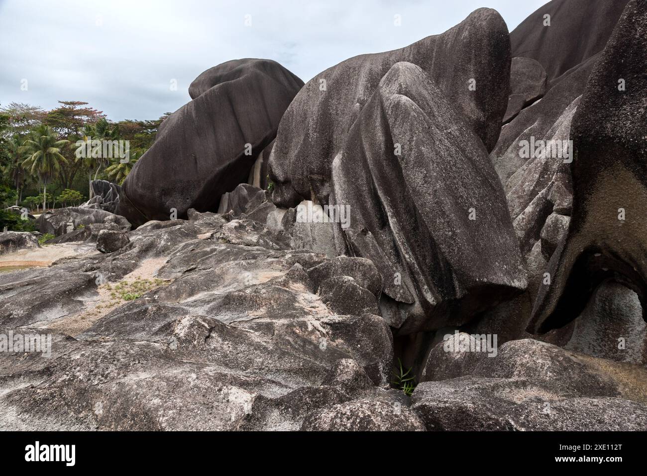 Black granitre rocks of the Giant Union Rock. Natural landmark of La ...