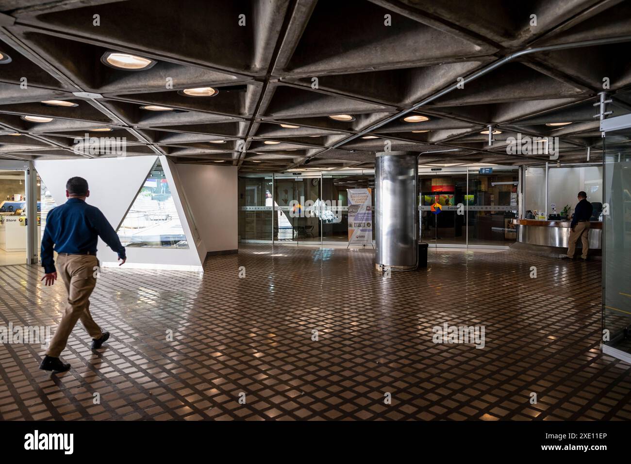 Contemporary interior architecture of the Pre-Columbian Gold Museum ...