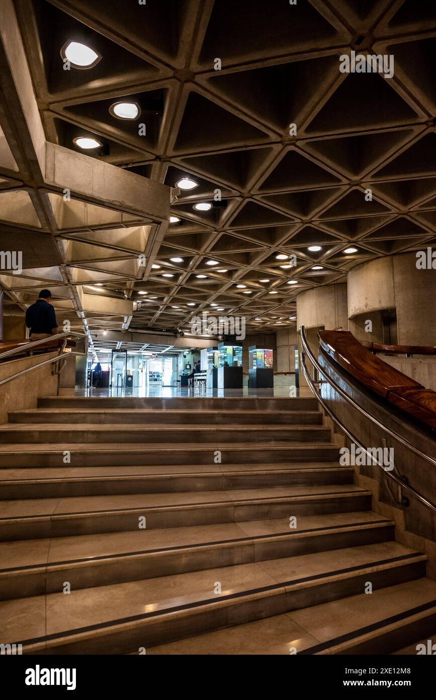 Contemporary interior architecture of the Pre-Columbian Gold Museum ...
