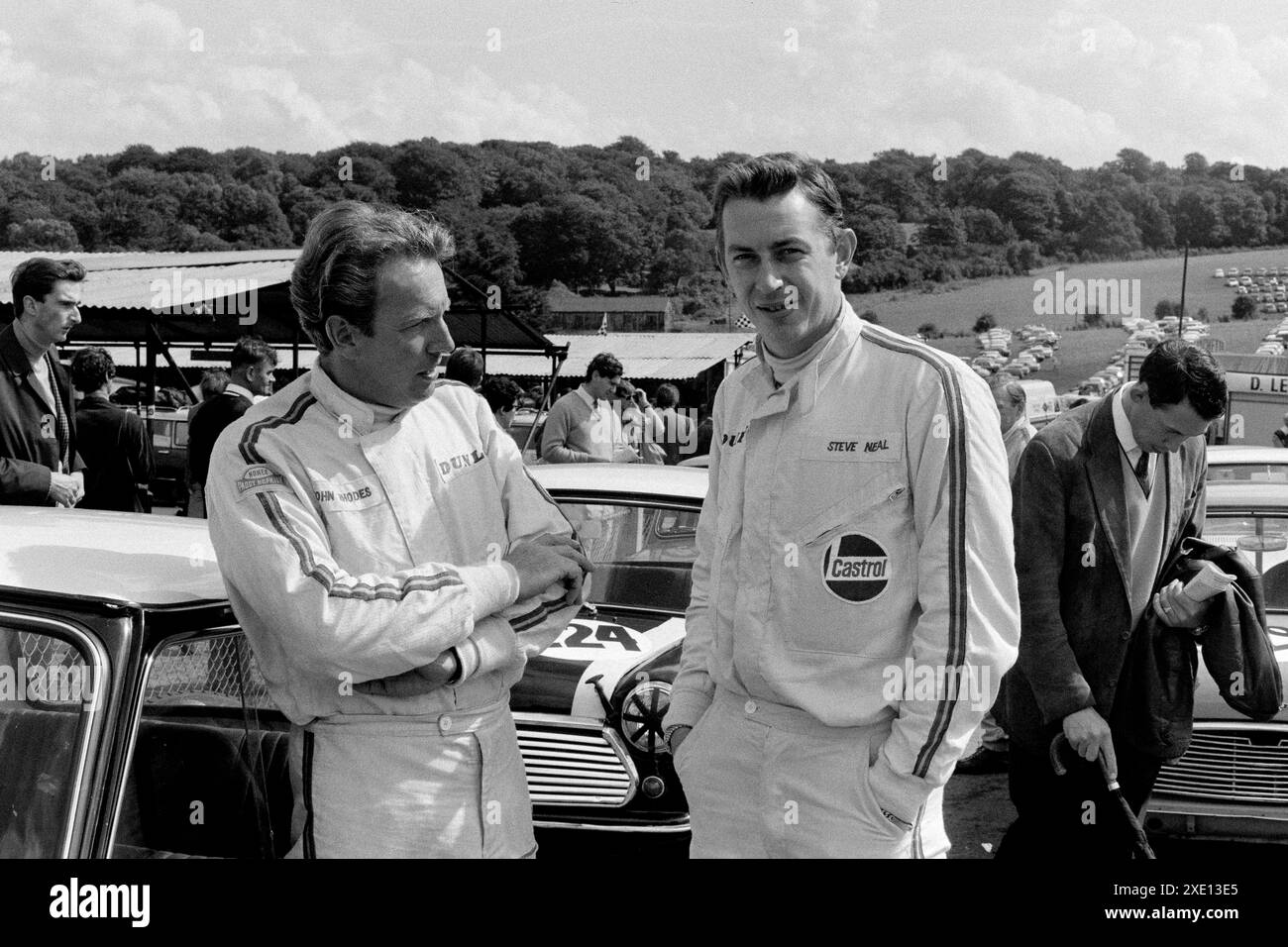 John Rhodes in conversation with Steve Neale at Brands Hatch in 1968 ...