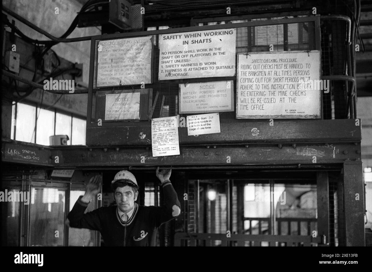 Colliery pithead safety notices hand written instructions, South Kirkby ...