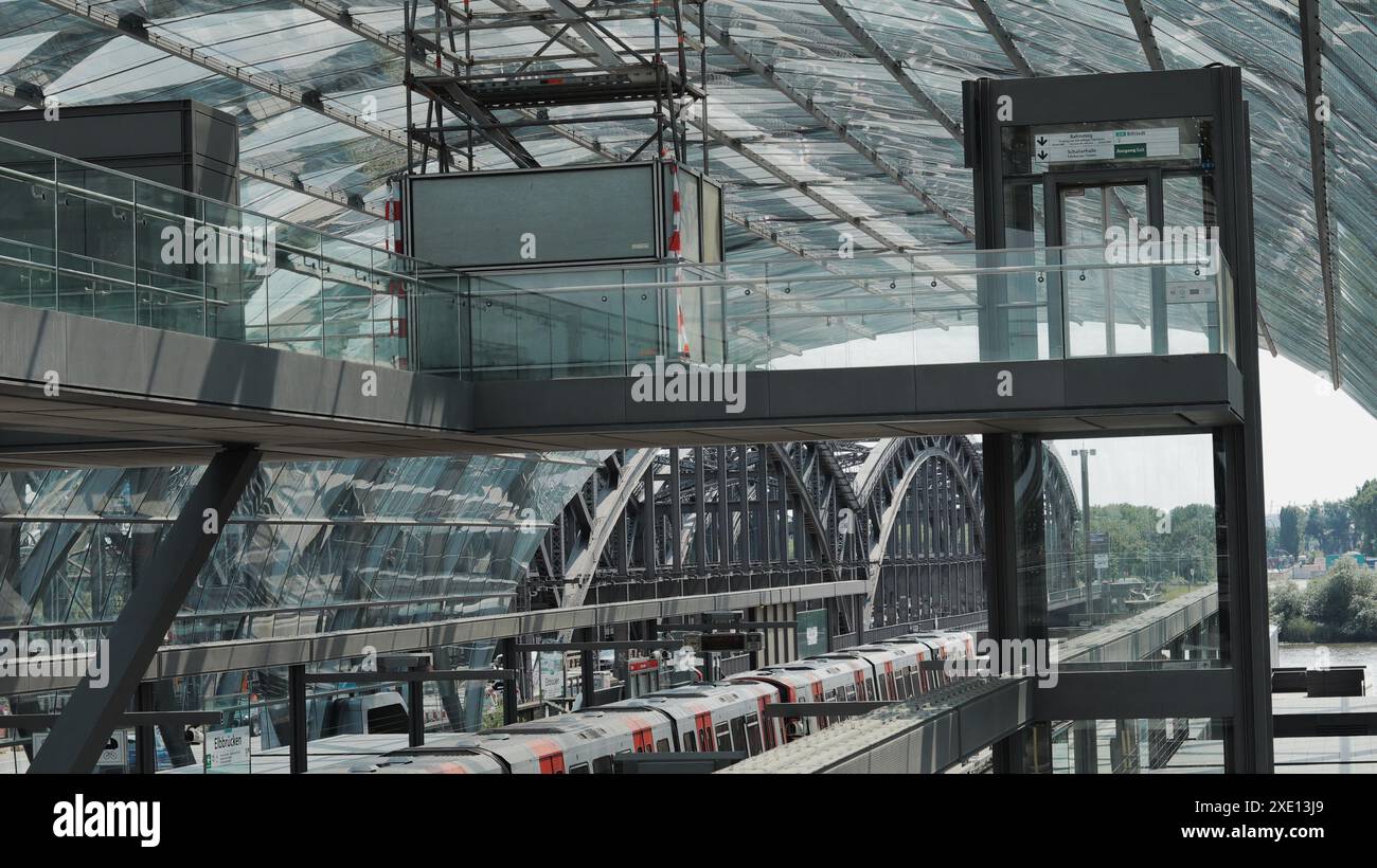 Train station in Gernmany, glass ceiling Stock Photo - Alamy