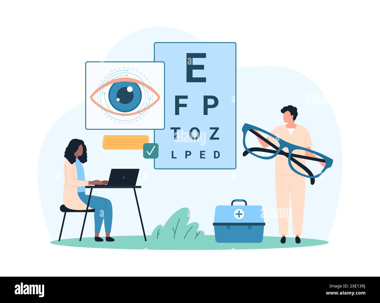 Vision test for glasses prescription, eyecare, optometry and ...