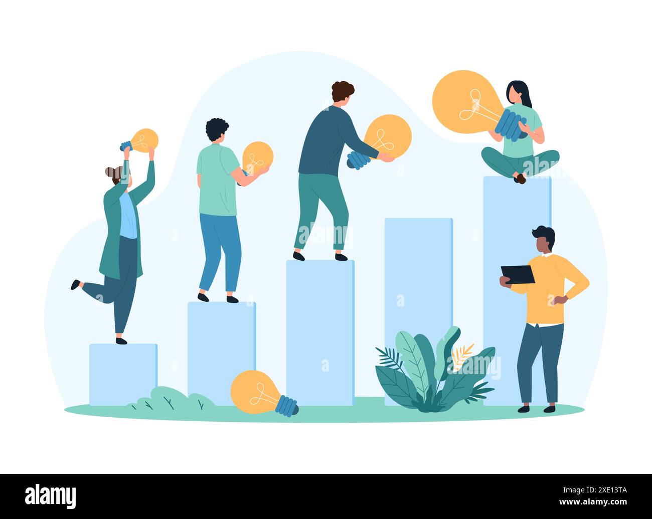 Success teamwork to create creative ideas, team building. Tiny people ...