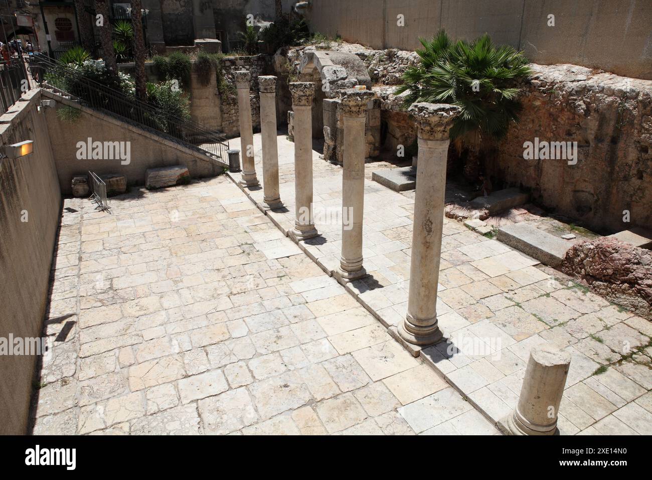 Ruins of 6th century Byzantine Cardo built by Emperor Justinian, main ...