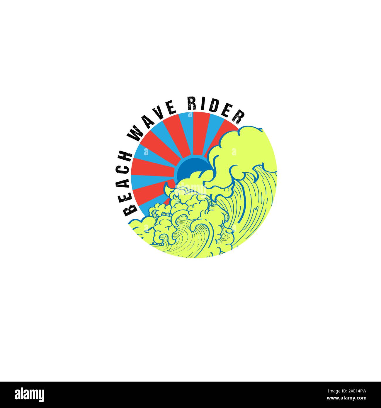 Beach Wave Rider Summer graphic sticker graphic tee Stock Vector Image ...