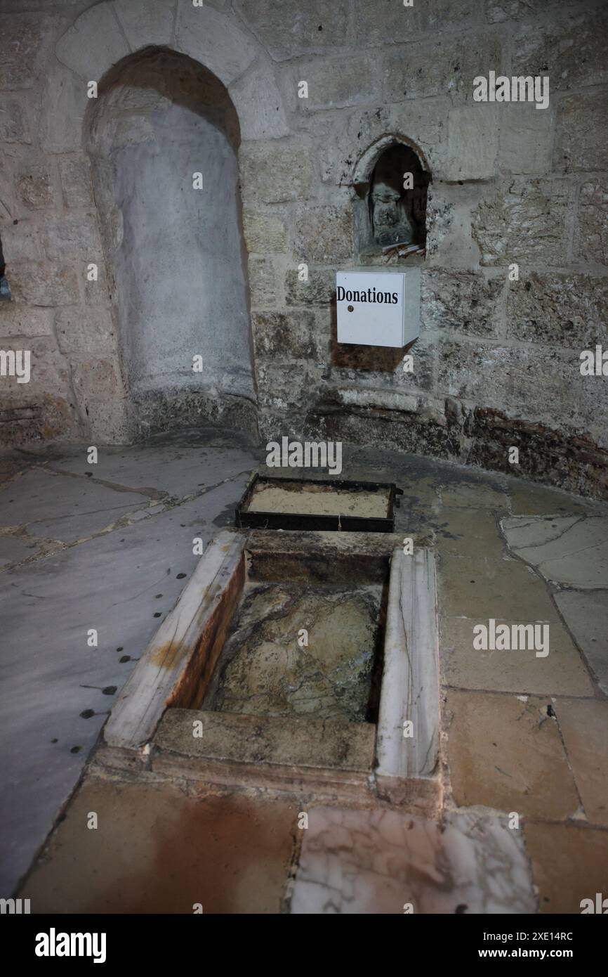 The Rock of Ascension in the Chapel or Aedicule of Ascension, from here ...