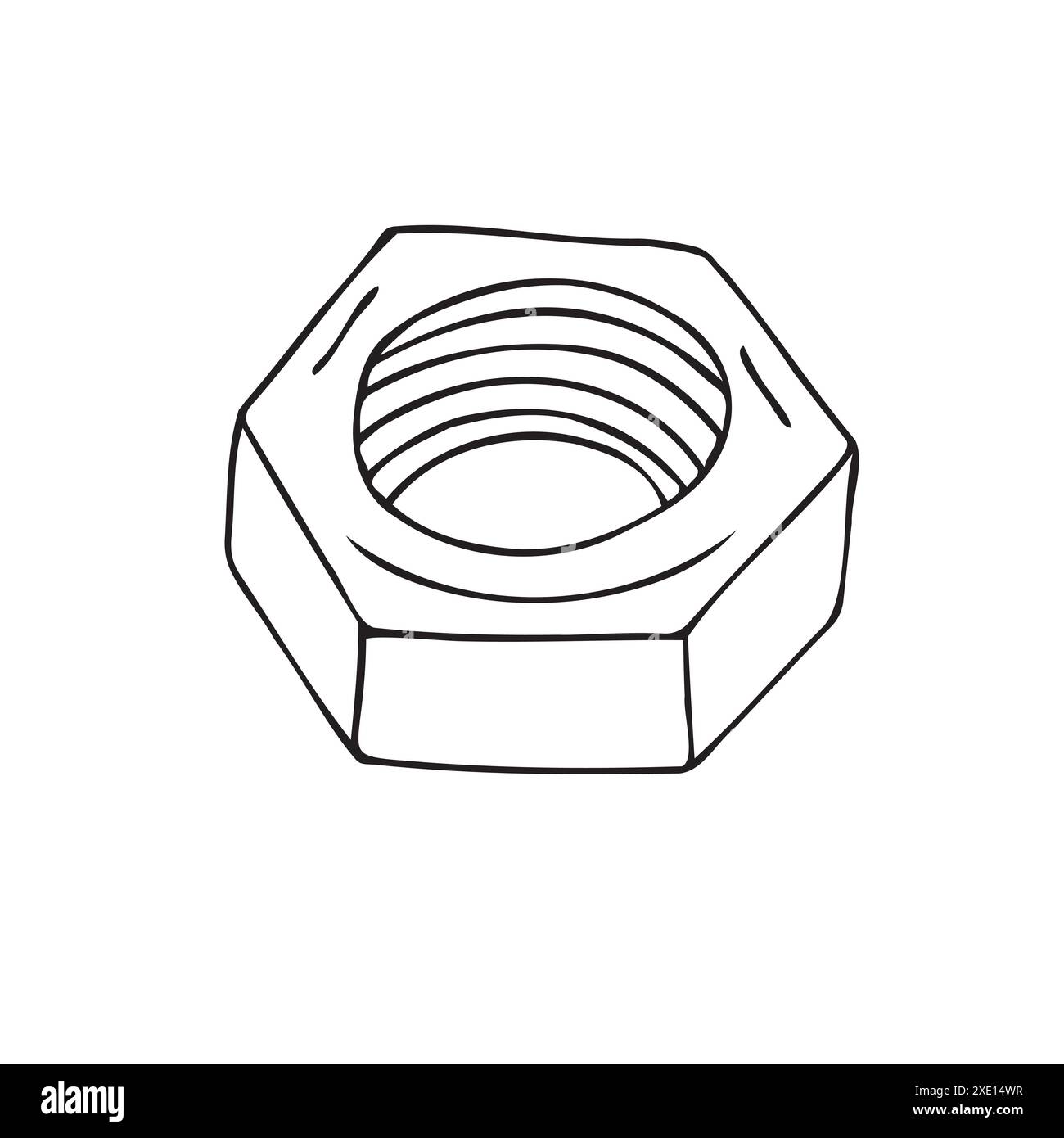 Vector hand drawn doodle sketch screw isolated on white background ...