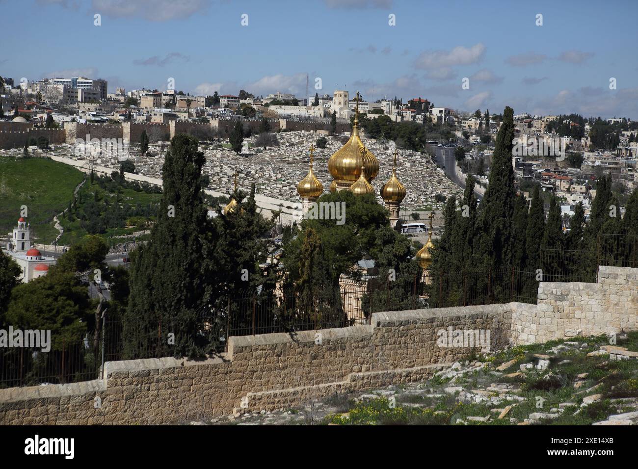 Russian Orthodox Church of Mary Magdalene on Mount of Olives above ...