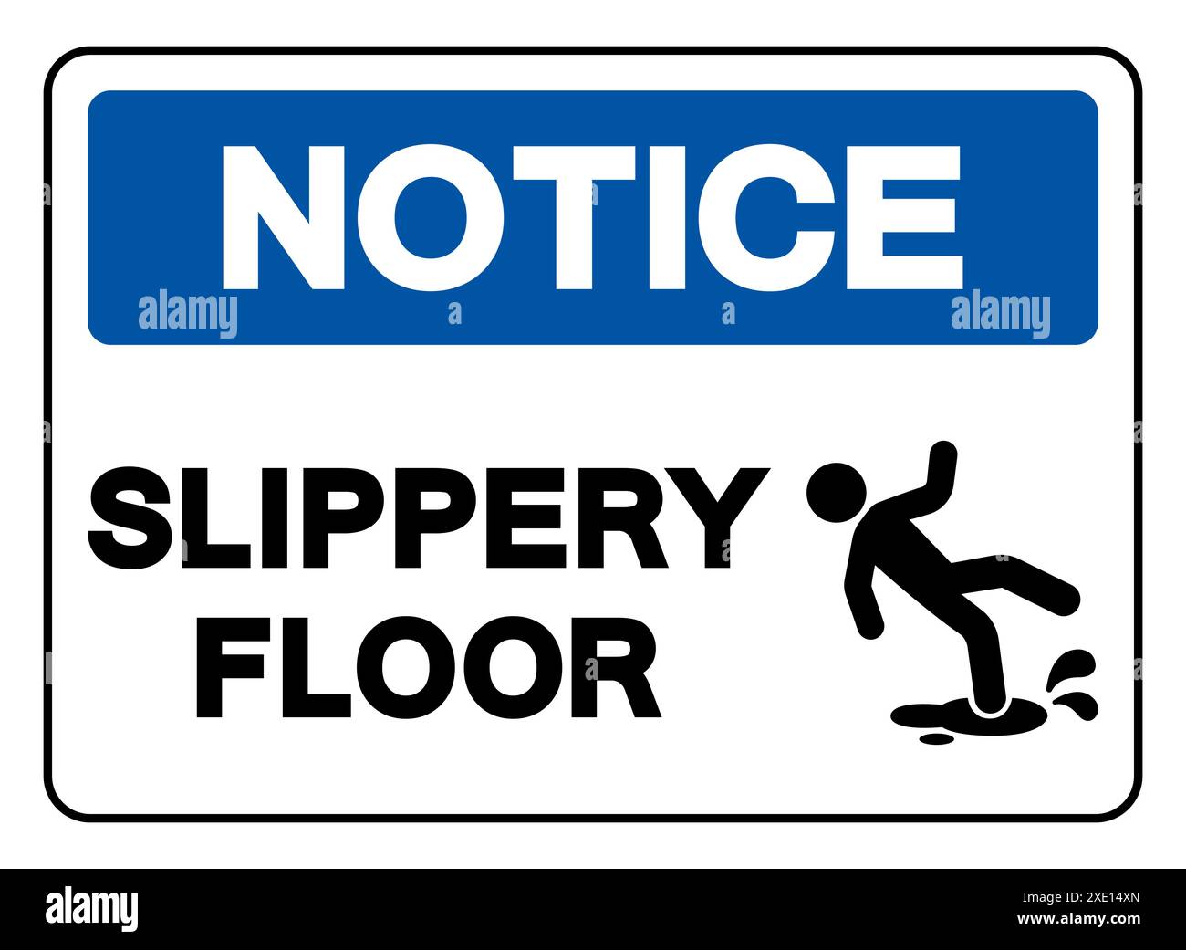 Notice Slippery Floor Symbol Sign,Vector Illustration, Isolate On White ...