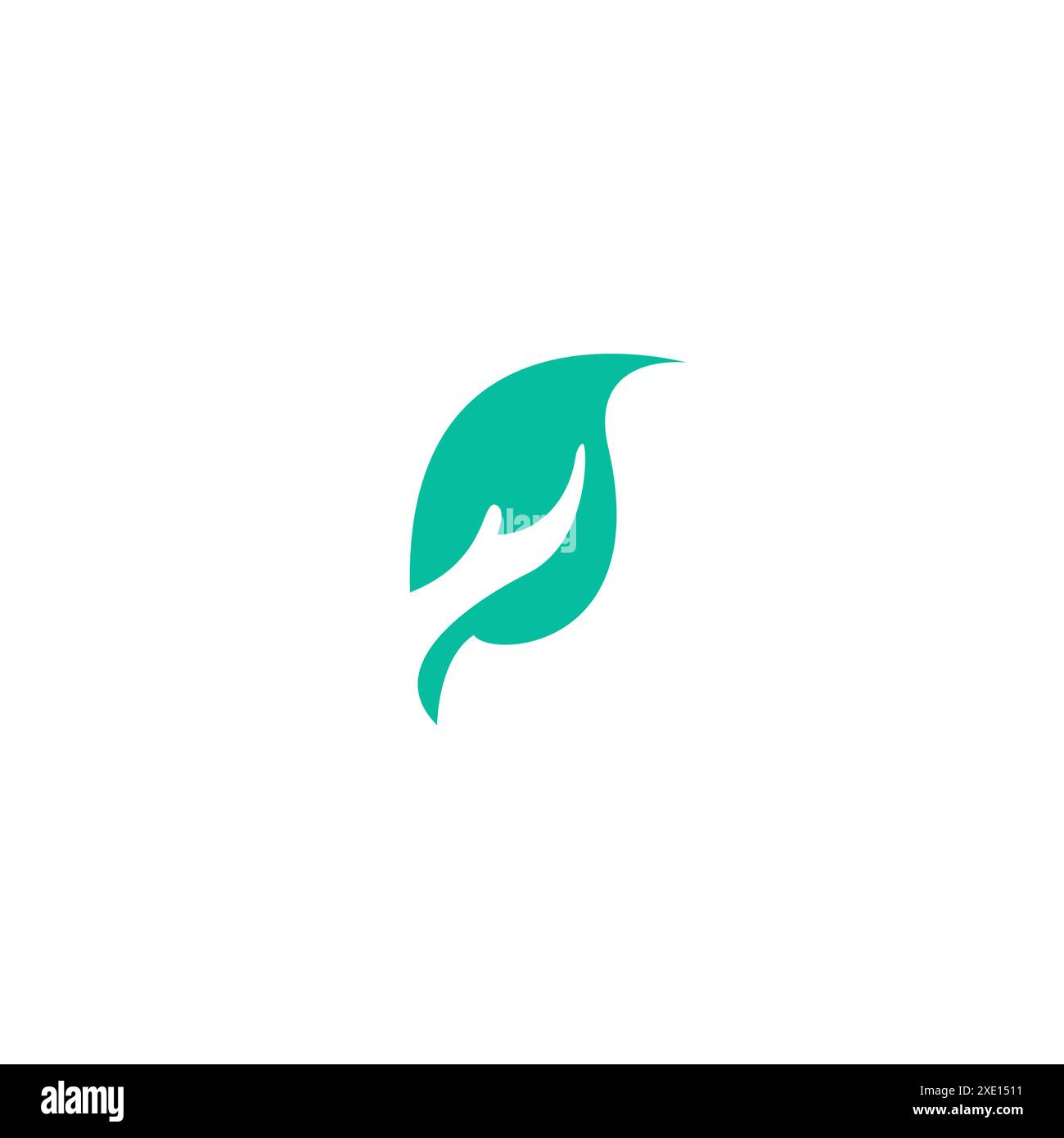 Hand Leaf Logo Design. Hand Nature Vector Stock Vector Image & Art - Alamy