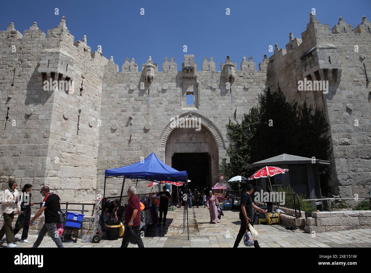 Damascus Gate built by the Ottomans in the 16th century, one of eight ...